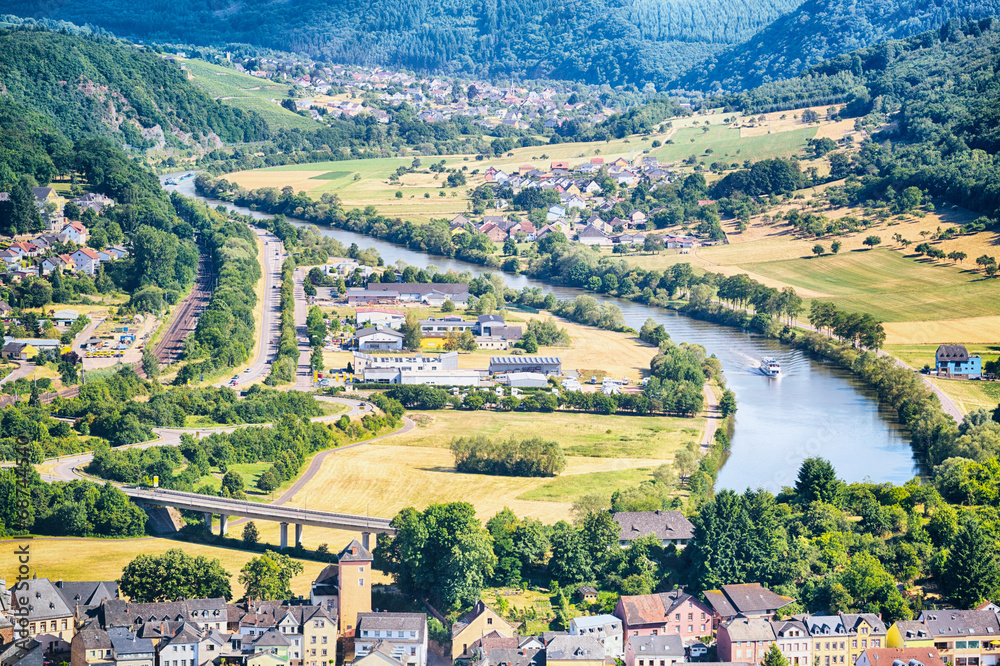 River Saar and city of Saarburg, Germany Stock Photo | Adobe Stock