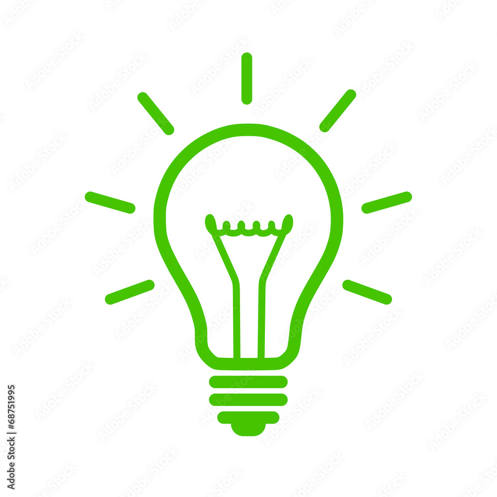 Green Light bulb Stock Vector | Adobe Stock