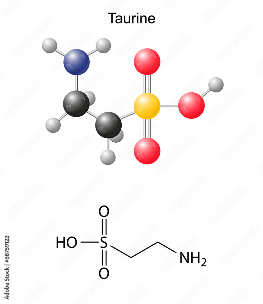 Taurine (tau) - chemical structural formula and models Stock Vector ...