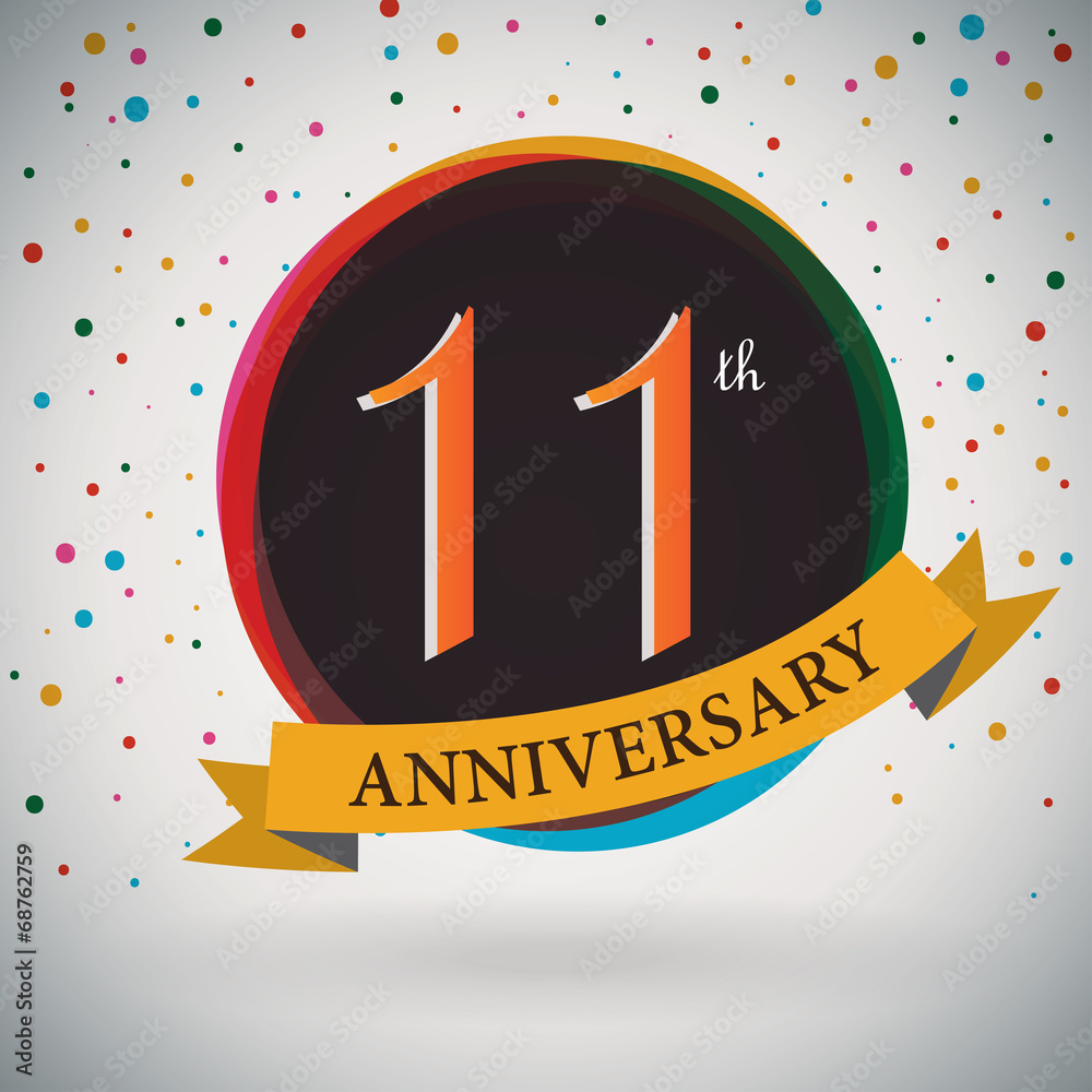 11th Anniversary poster/template retro style -Vector Background Stock ...