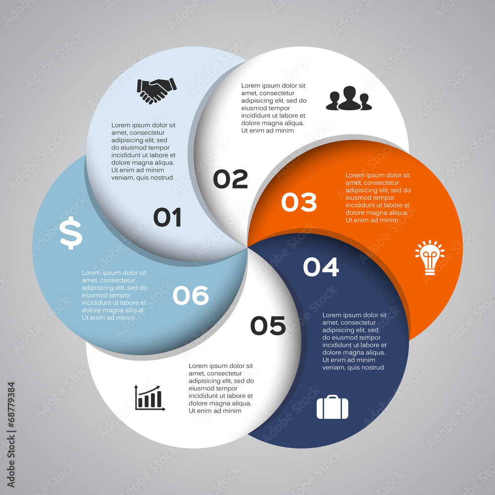Vector circle diagram infographic for business presentation Stock ...