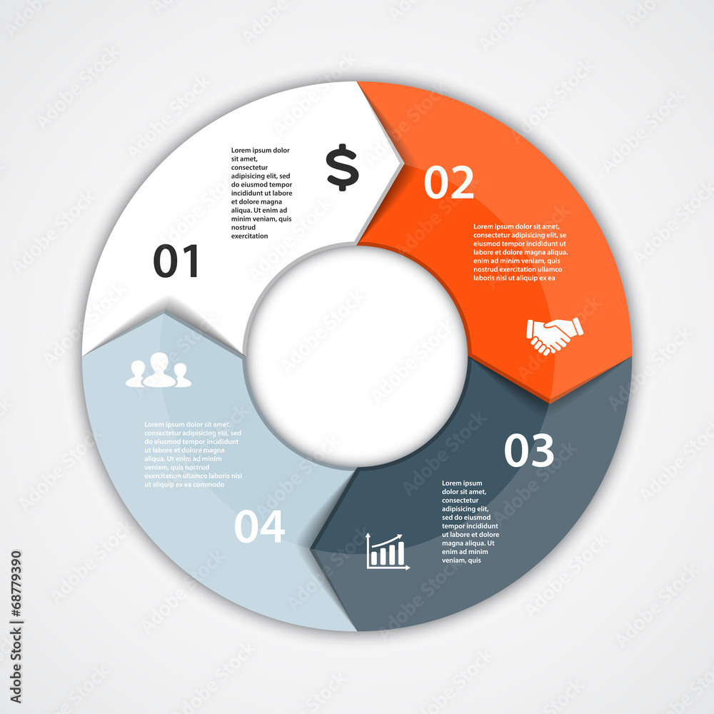 Vector circle diagram infographic for business presentation Stock ...