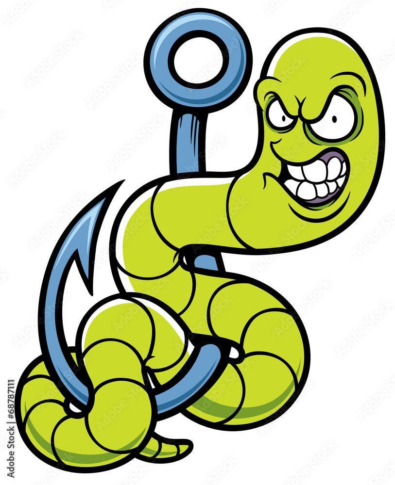 Vector illustration of cartoon worm Stock Vector | Adobe Stock