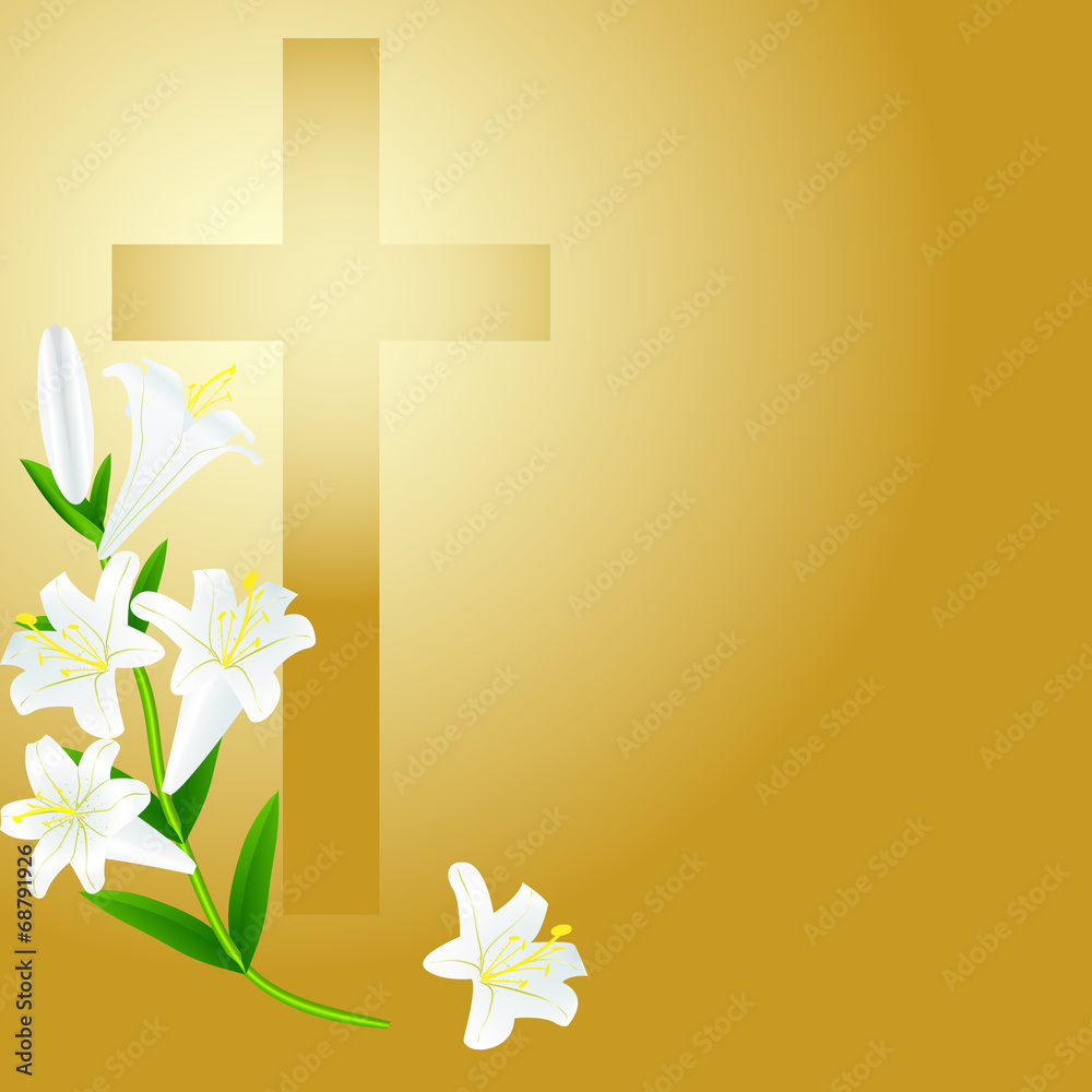 christian cross on sunrise background Stock Vector | Adobe Stock