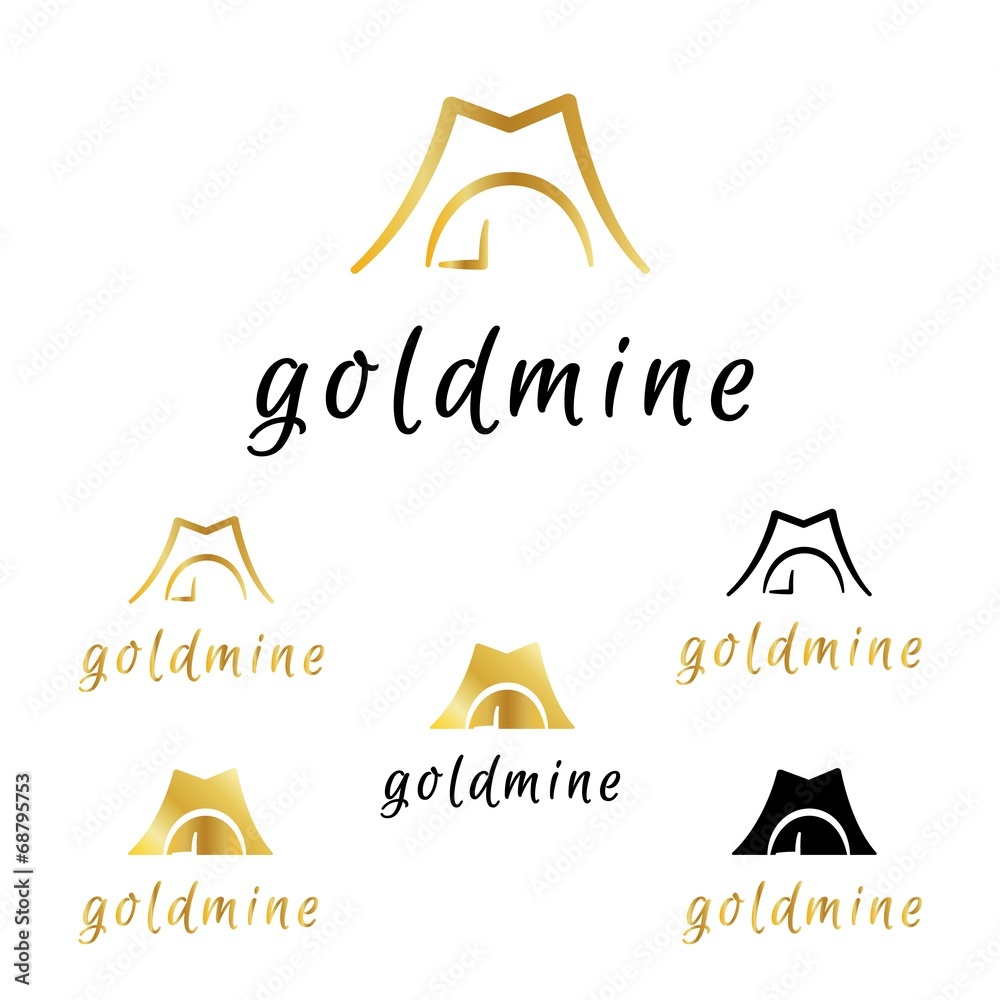 Gold mine logo mock up Stock Vector | Adobe Stock