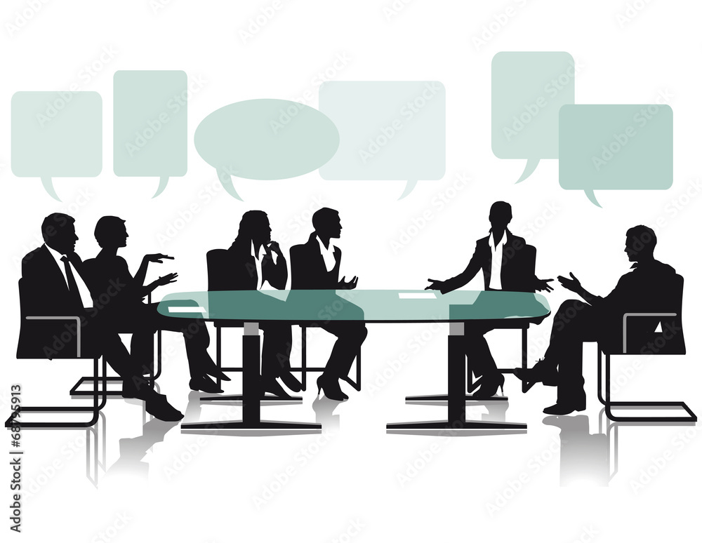 Debattieren und Diskussionen im Büro Stock-Vektorgrafik | Adobe Stock