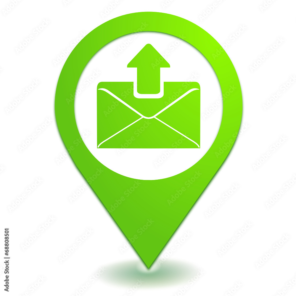 Vecteur Stock envoyer un message sur symbole localisation vert | Adobe ...