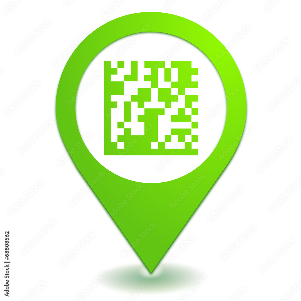 Vecteur Stock flash code sur symbole localisation vert | Adobe Stock