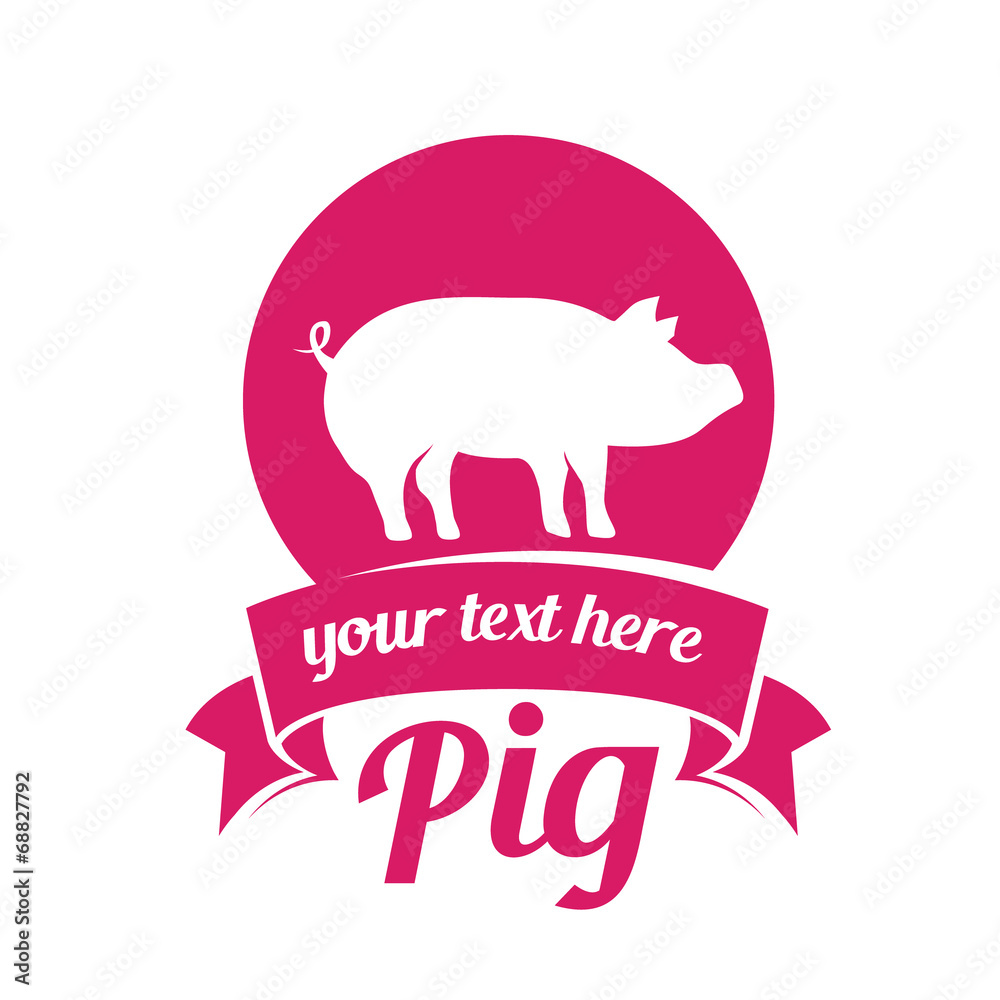 pig meat label vector de Stock | Adobe Stock