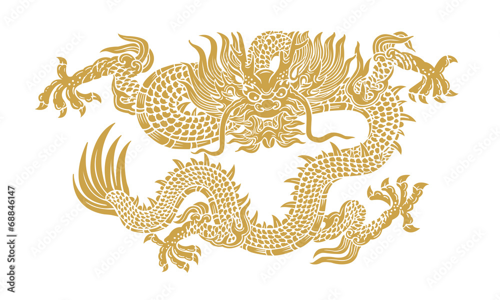 gold dragon Stock Vector | Adobe Stock