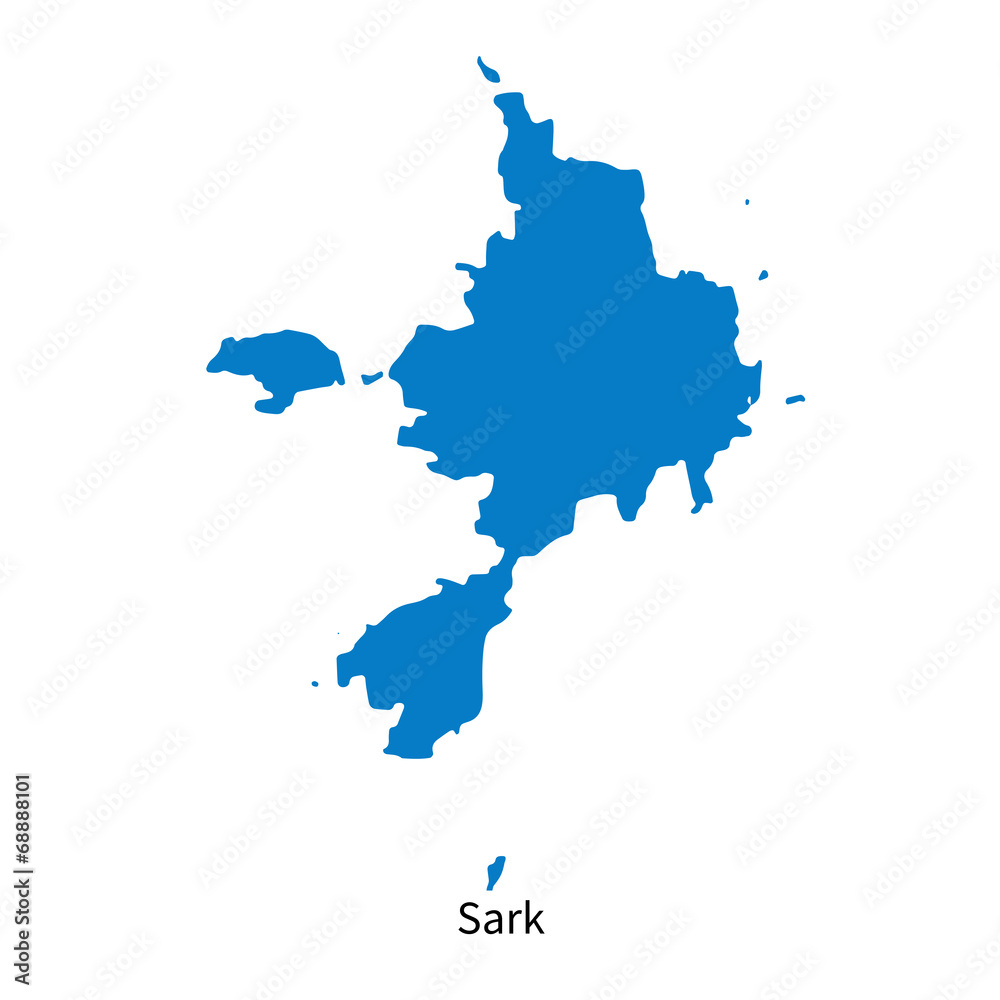Detailed vector map of Sark Stock Vector | Adobe Stock