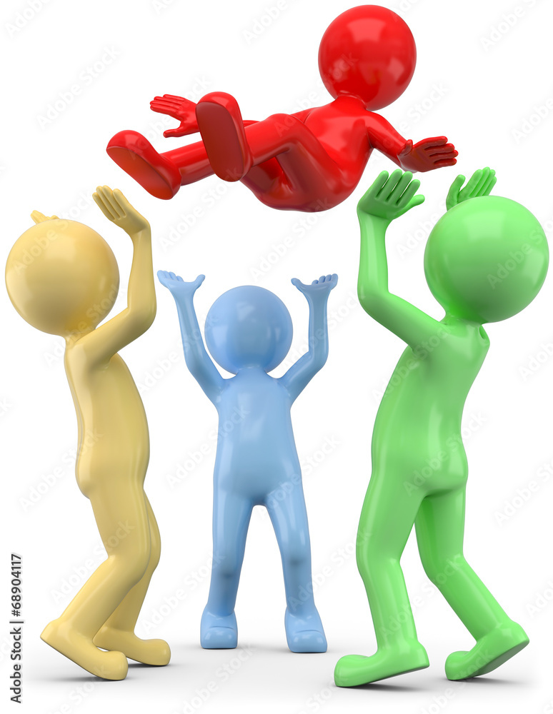 Jubel Freude hochschmeissen pastel Stock-Illustration | Adobe Stock