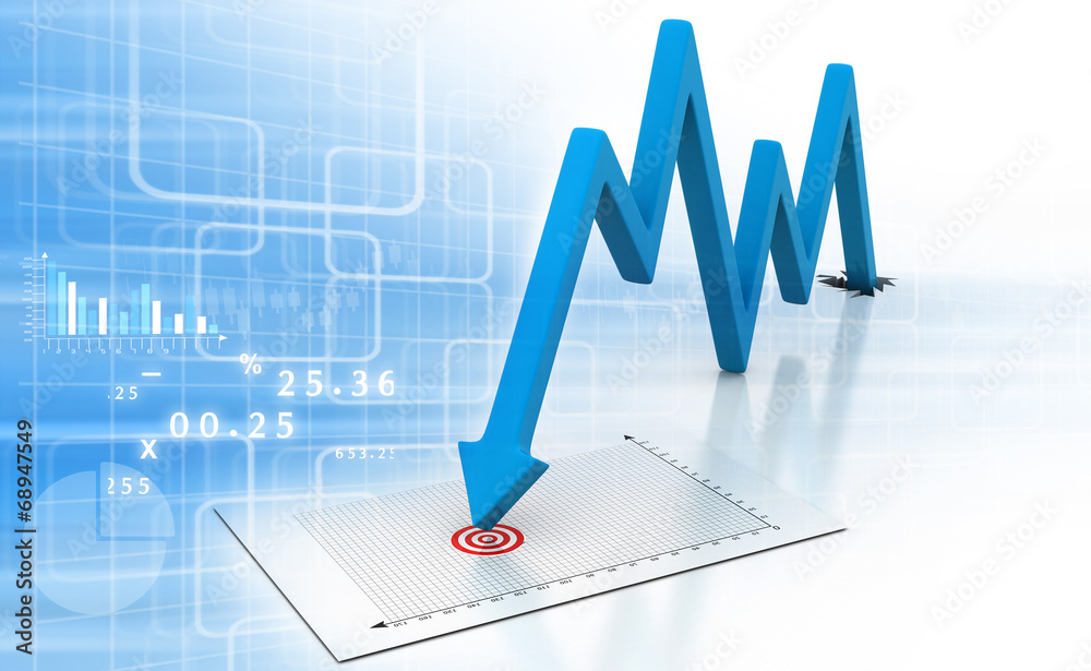 Arrow Graph showing business decline. Stock Illustration | Adobe Stock