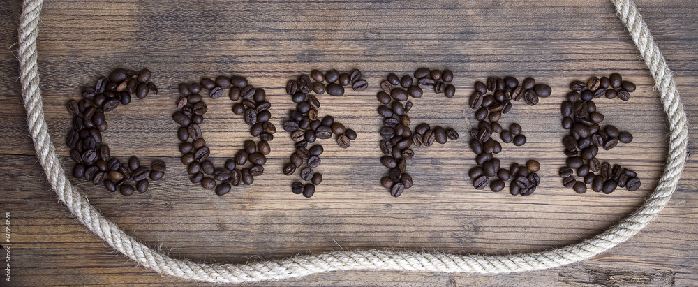 wooden board with word Coffee foto de Stock | Adobe Stock