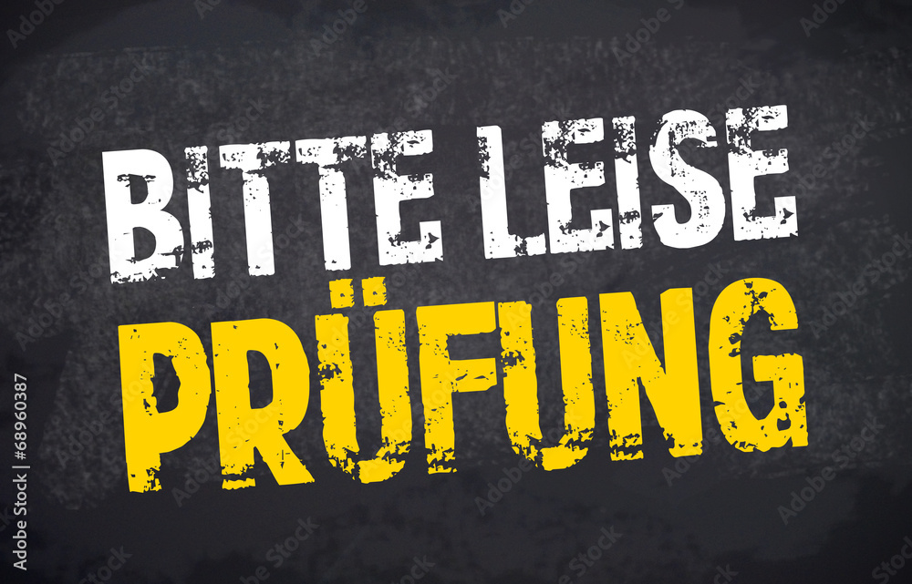 Kreidetafel mit Bitte leise, Prüfung Stock-Illustration | Adobe Stock