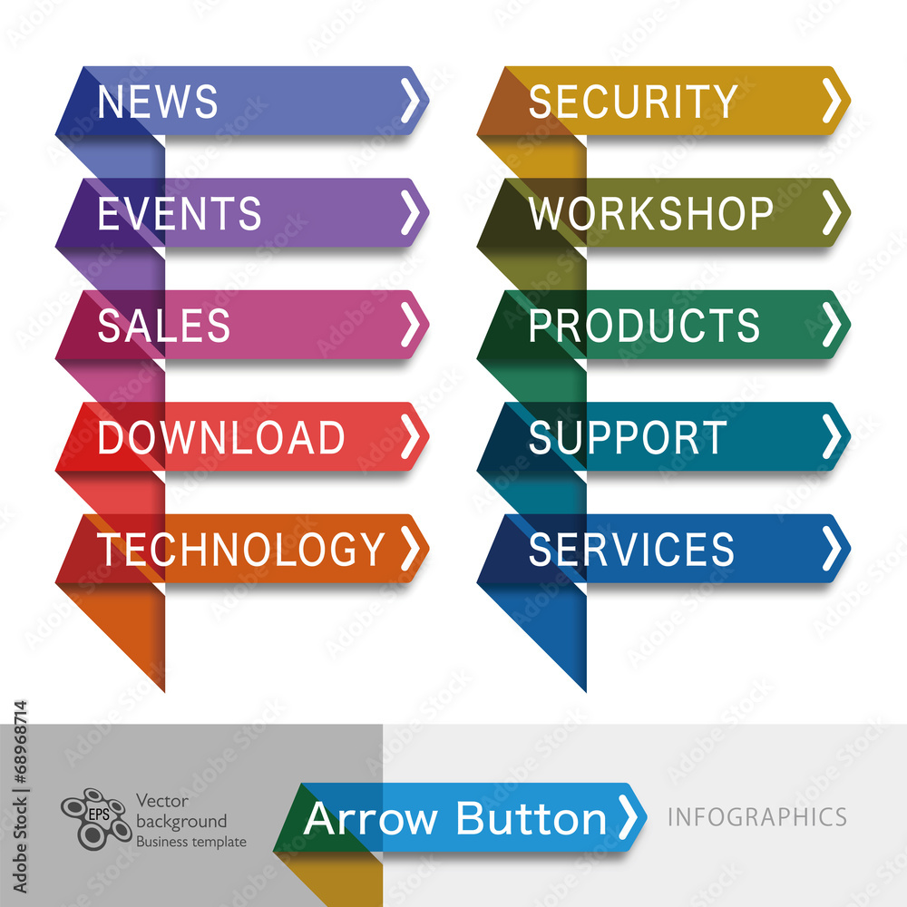 Infographic Vector Arrow Button Stock Vector | Adobe Stock