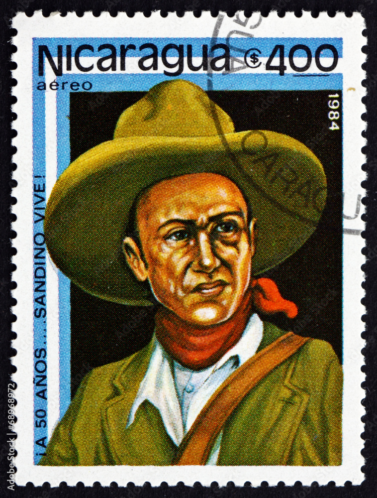 Postage stamp Nicaragua 1984 Augusto Cesar Sandino, Revolutionar Stock ...