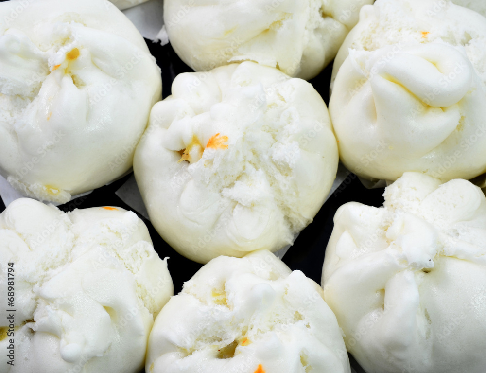 Char Siu Bao - Chinese steamed bun filled with bbq pork - Canton Stock ...