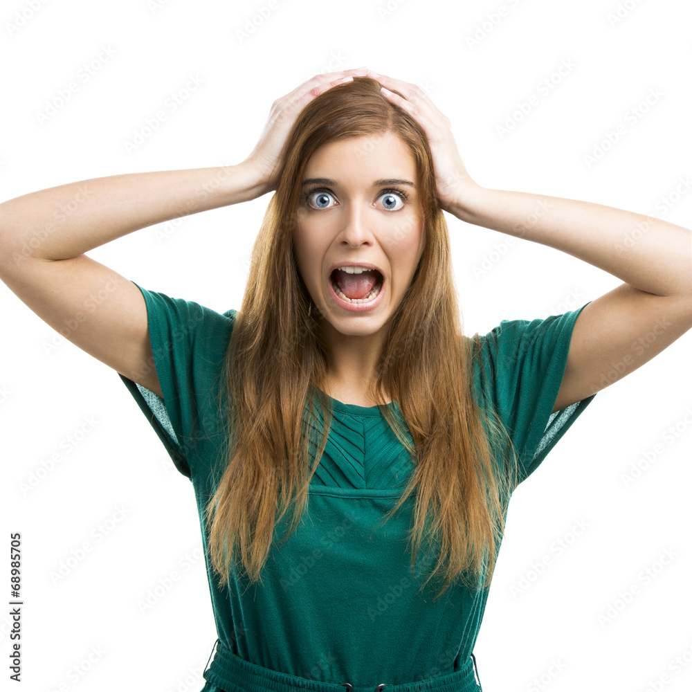 Girl in Panic foto de Stock | Adobe Stock