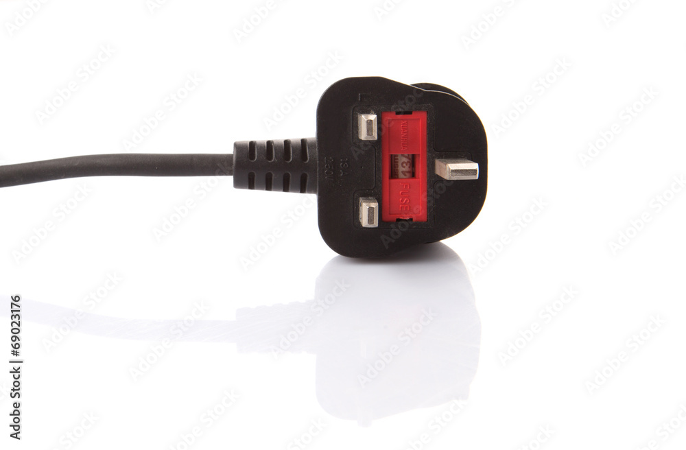 British Standard Three Pin AC Power Plugs Stock Photo | Adobe Stock