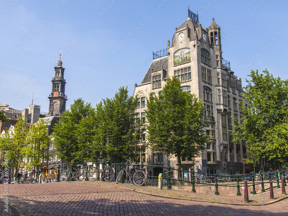 Amsterdam, Netherlands. A typical urban view with old buildings Stock ...