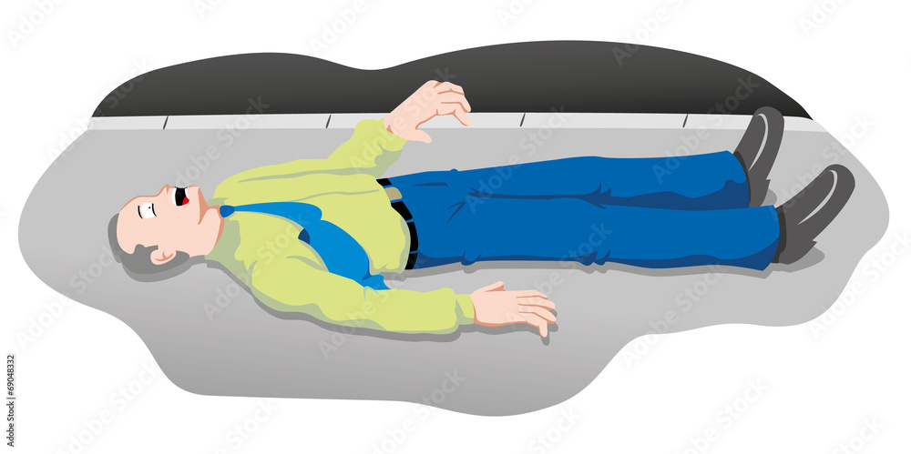 Vetor de First aid unconscious person having an attack do Stock | Adobe ...