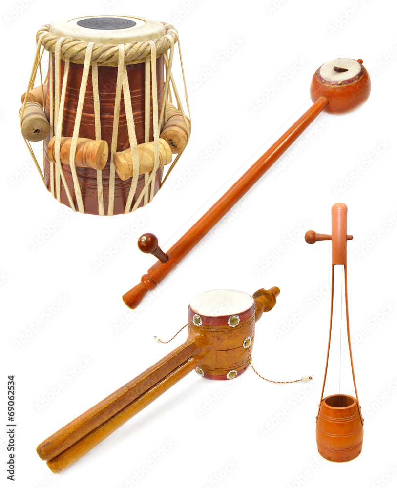 Set with traditional Indian musical instruments Stock Photo | Adobe Stock