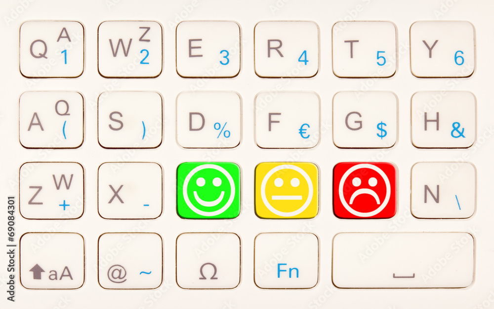 smileys sur touches de clavier Stock-Foto | Adobe Stock