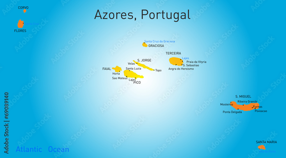 map of Azores Stock Vector | Adobe Stock