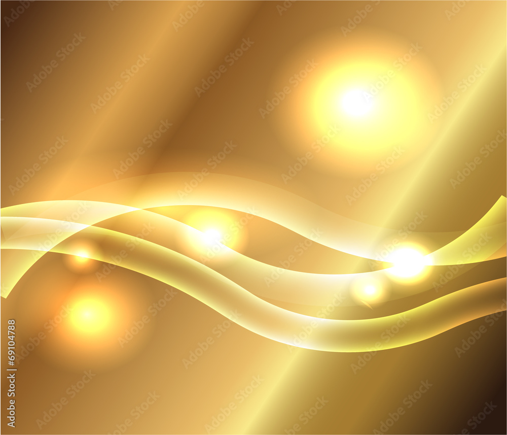 Waves of gold background with dotted light Stock Vector | Adobe Stock