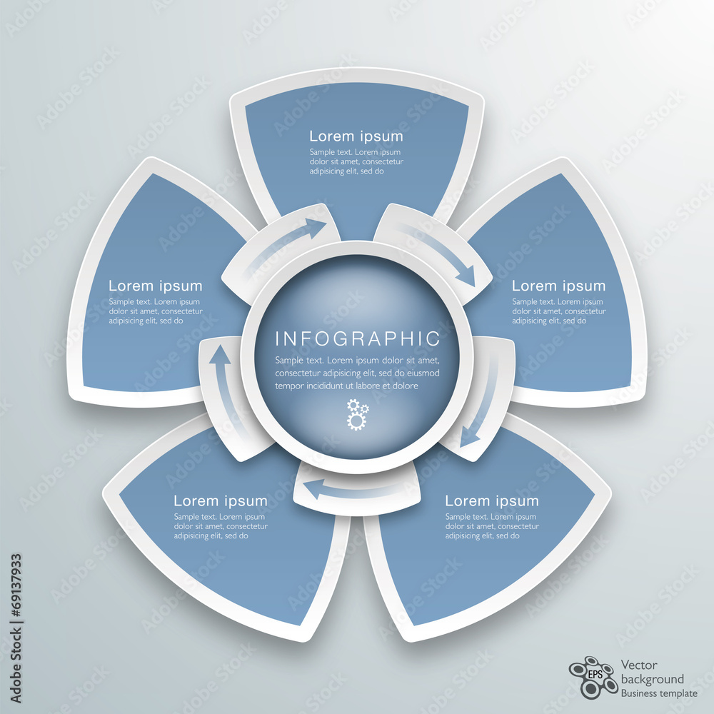 5-Step Process Chart #Vector Graphics Stock Vector | Adobe Stock
