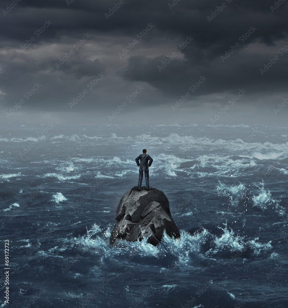 Stranded Businessman Stock Illustration | Adobe Stock