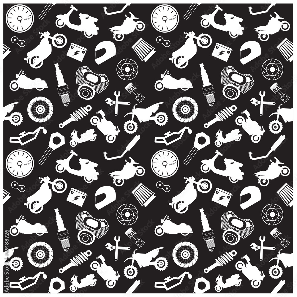 Motorcycle, background pattern and icon Stock Vector | Adobe Stock