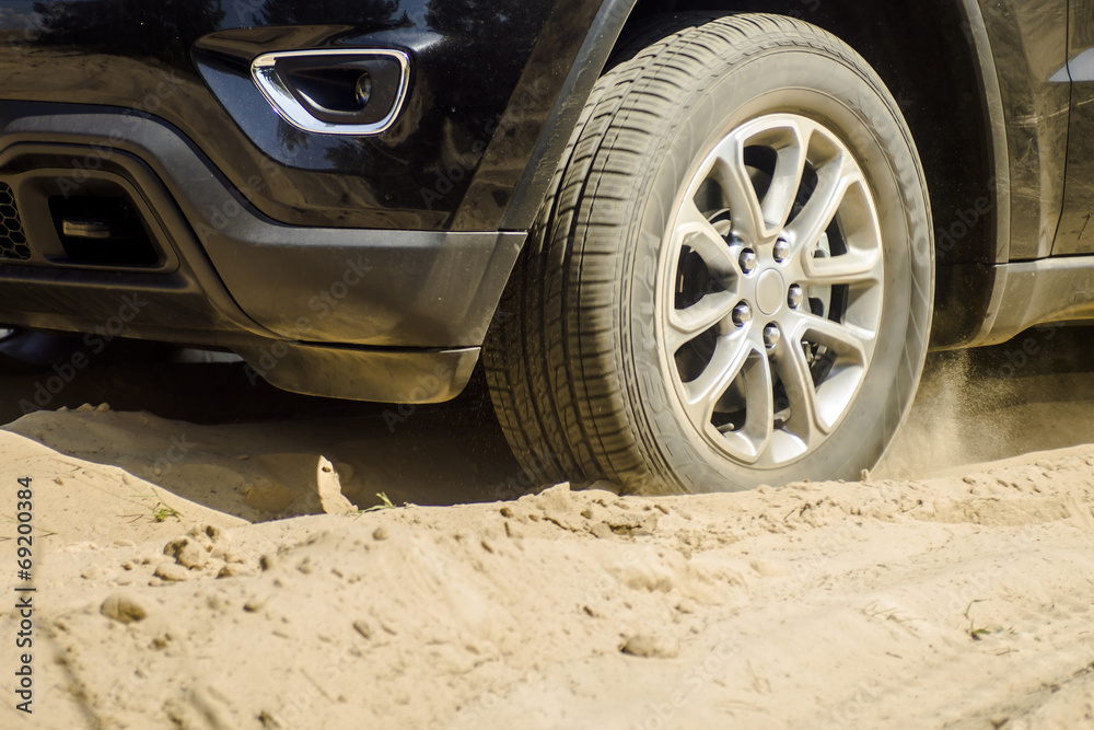 Car's wheels in mud in the forest, off-road Stock Photo | Adobe Stock