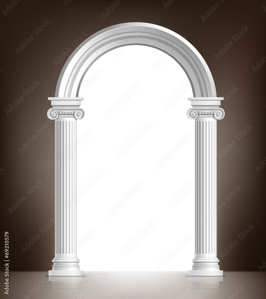 Realistic white arch Stock Vector | Adobe Stock