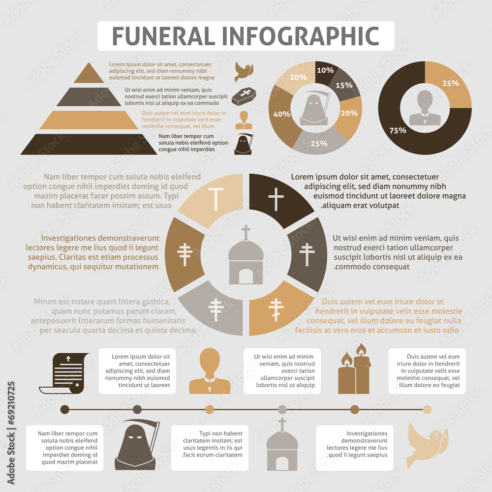 Funeral infographics Stock Vector | Adobe Stock