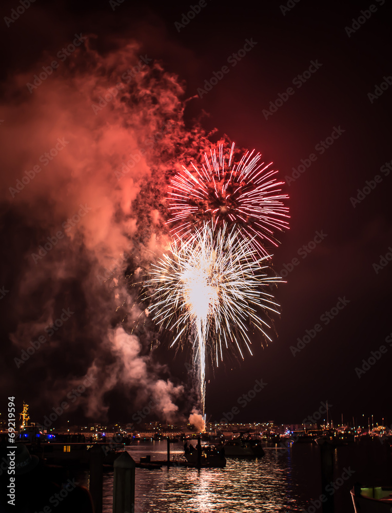charming color of fireworks background Stock Photo | Adobe Stock