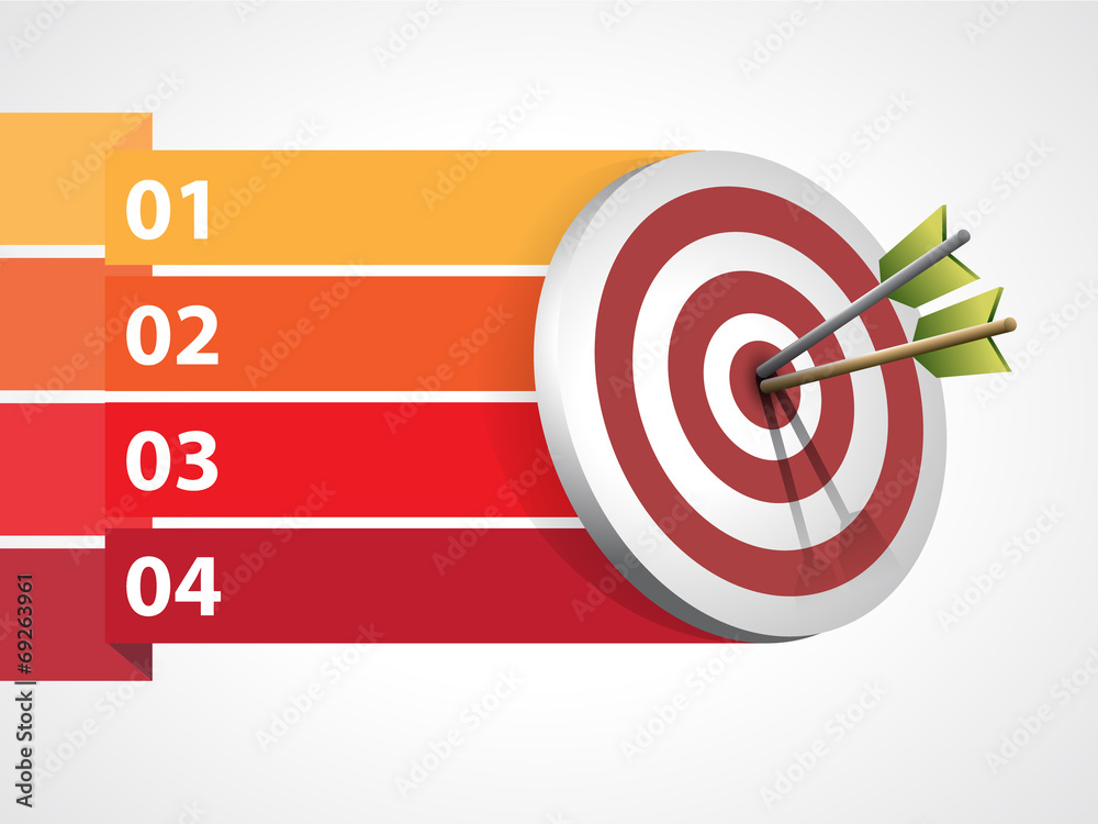 Target with arrows with graphic informations - Vector illustrati Stock ...
