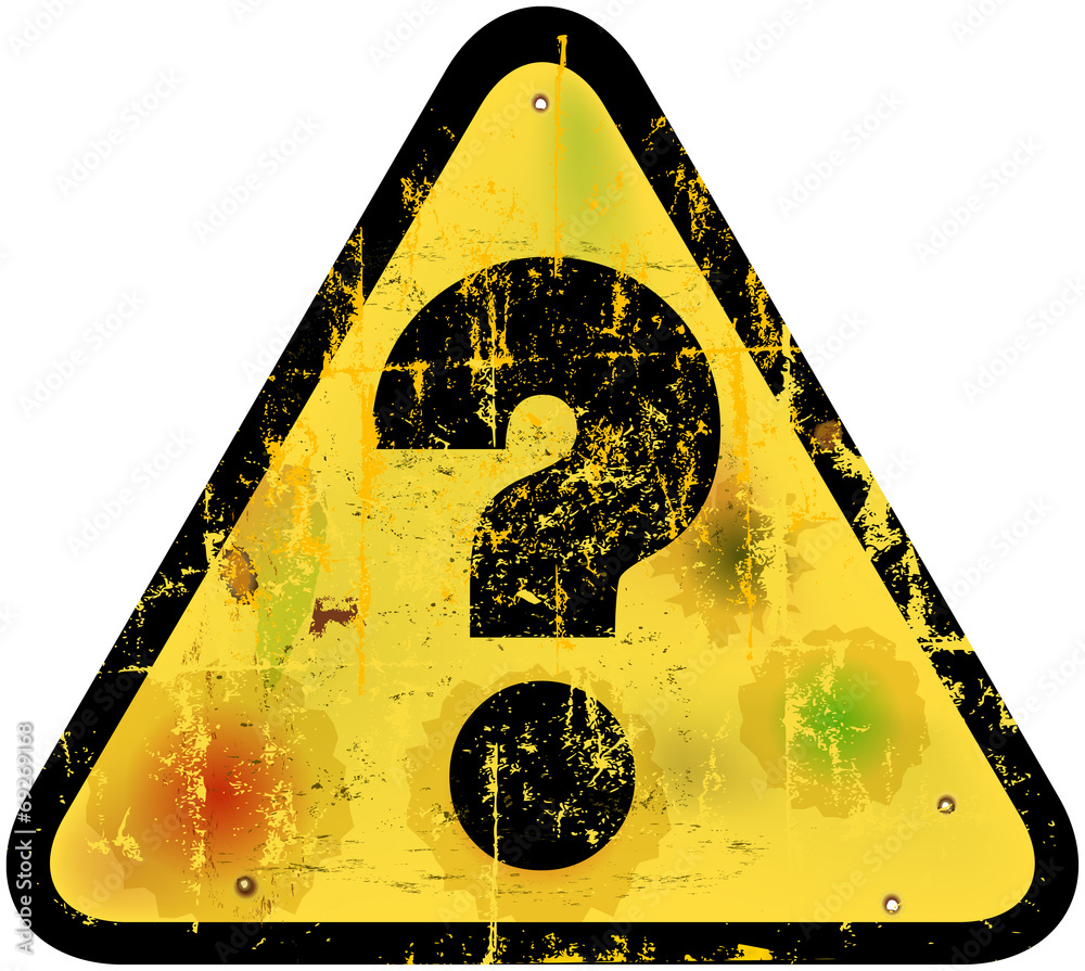 Danger warning sign w. question mark, vector illustration Stock Vector ...