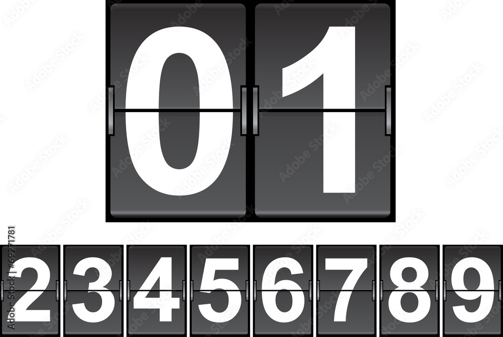 set of flip numbers vector illustratio Stock Vector | Adobe Stock
