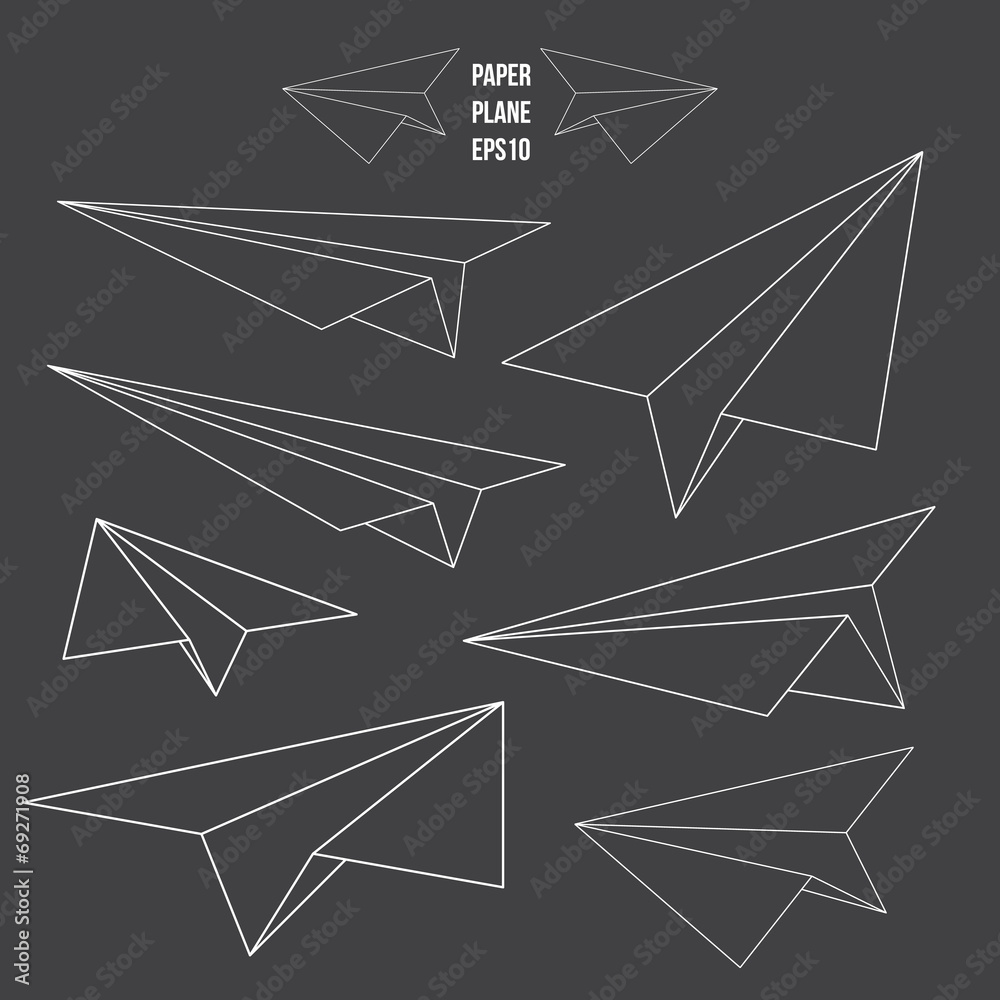 Paper plane, line design, vector illustration Stock Vector | Adobe Stock