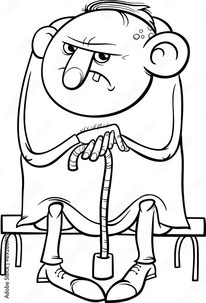 Old Man Coloring Page