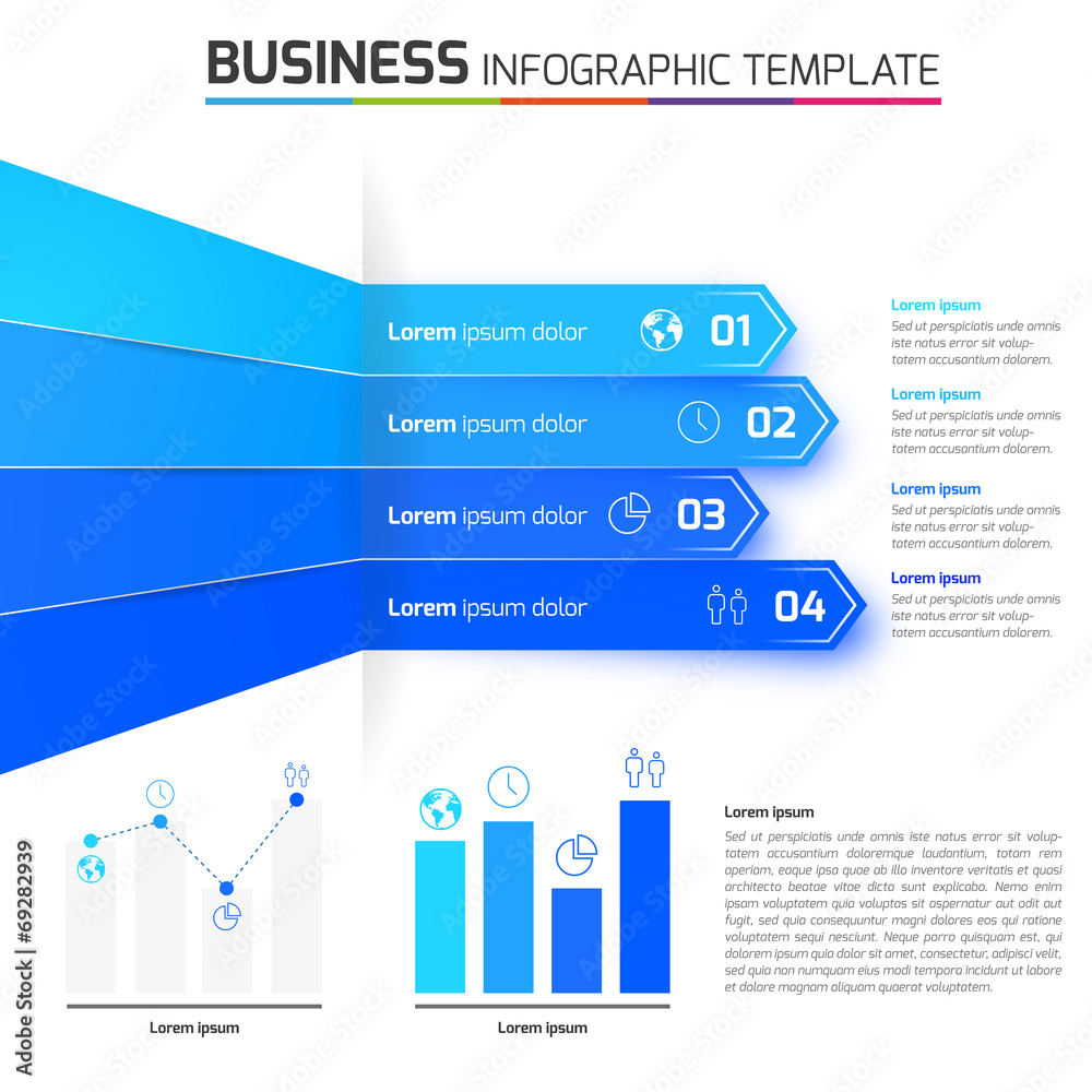 4 Steps arrows process infographics Stock Vector | Adobe Stock