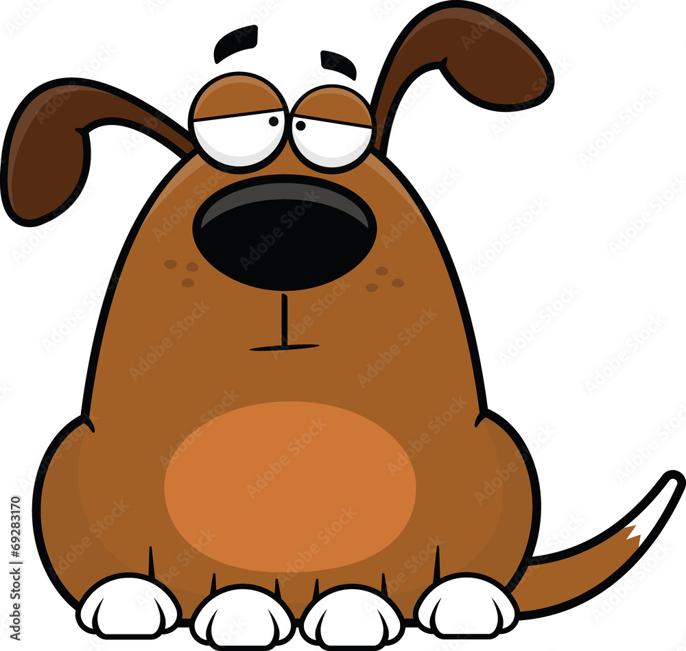 Cartoon Funny Dog Tired Stock Vector | Adobe Stock