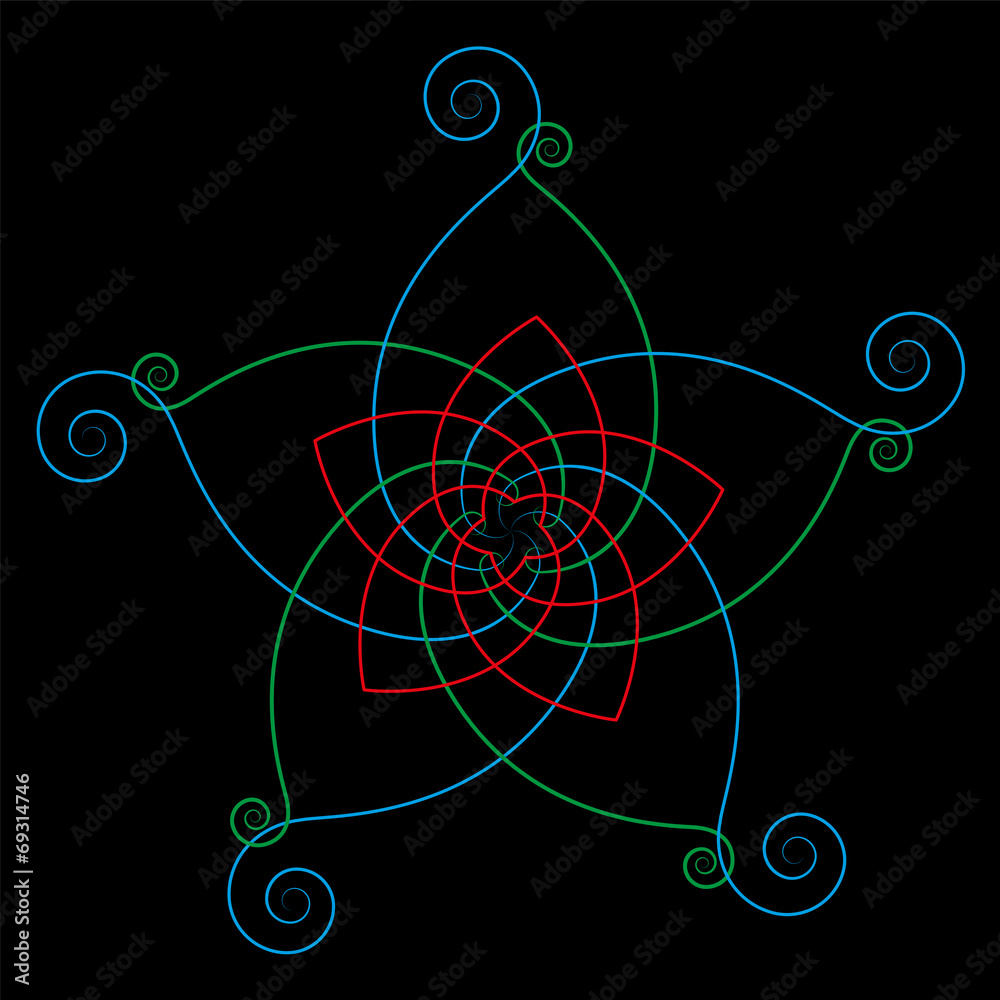 Flower of the Venus Calligraphic Black Stock Vector | Adobe Stock