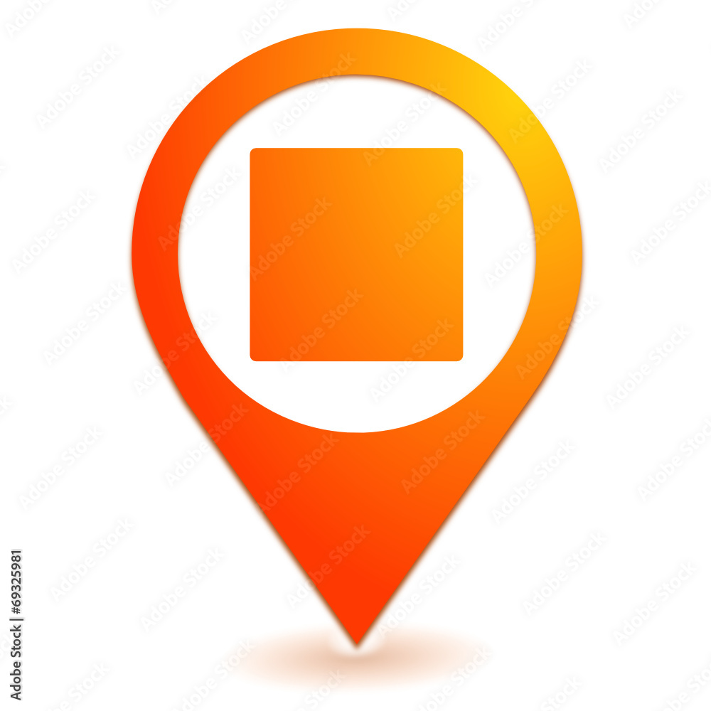carré sur symbole localisation orange Stock Vector | Adobe Stock