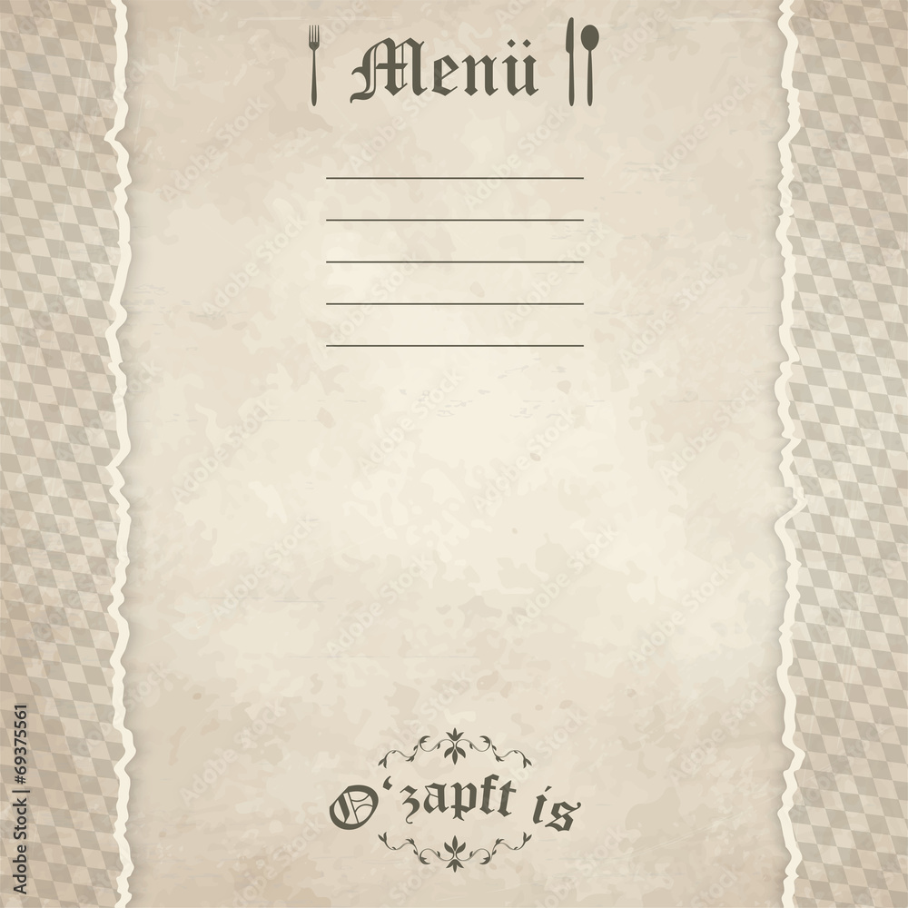 old vintage menu card background with Oktoberfest pattern Stock ...
