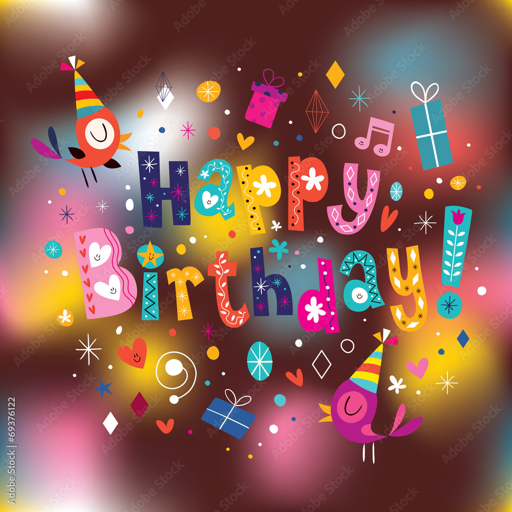 Happy Birthday card Stock Vector | Adobe Stock