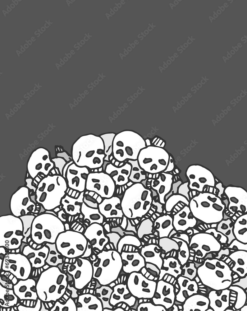 Cartoon background of skulls Stock Vector | Adobe Stock