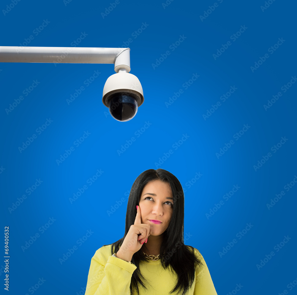 woman being spied Stock Photo | Adobe Stock